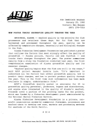 AFDF Press Release, July 21, 1989 "AFDF Names Kodiak Plant for ...